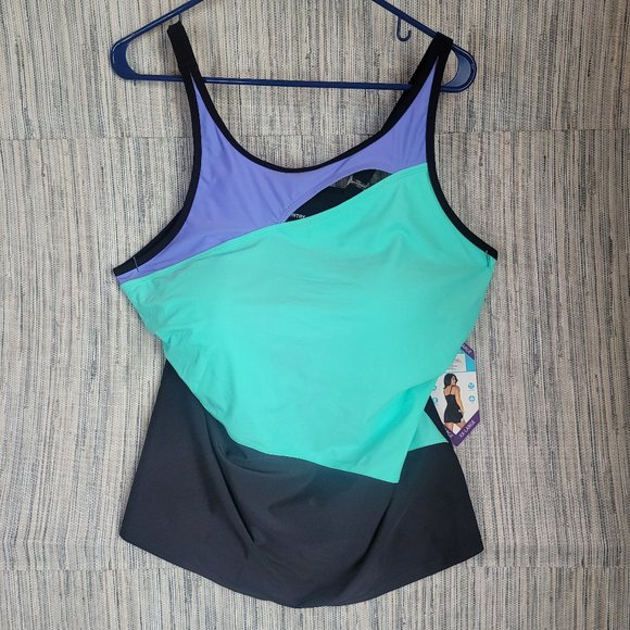 Free Country | Swim | Nwt Free Country Swimwear Color Block Tankini Top ...